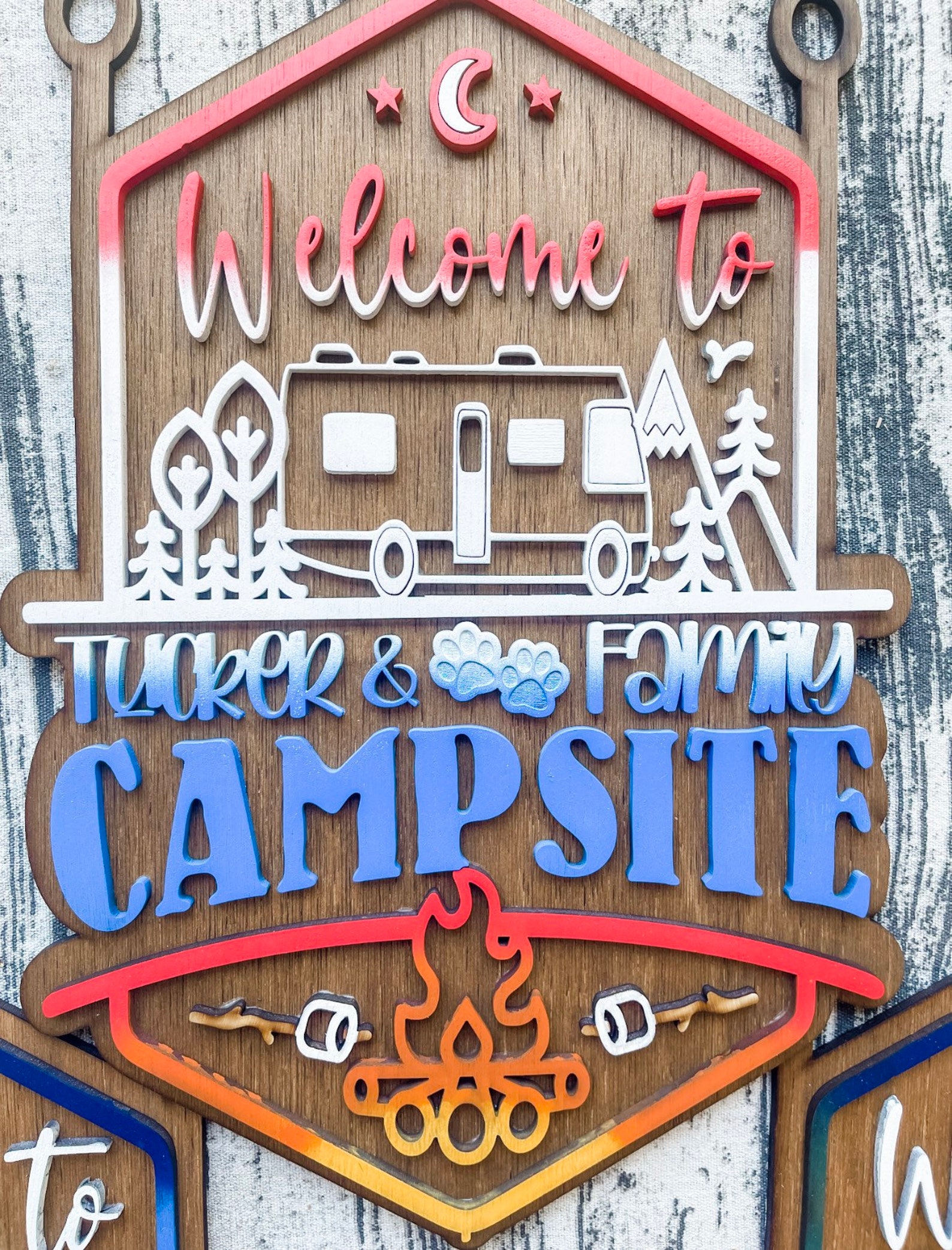 Welcome to Our Mountain Campsite Personalized Sign With Yard - Etsy
