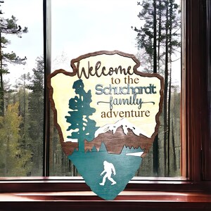 National Park Arrowhead Camping Campsite Family Sign With Hangers - Etsy