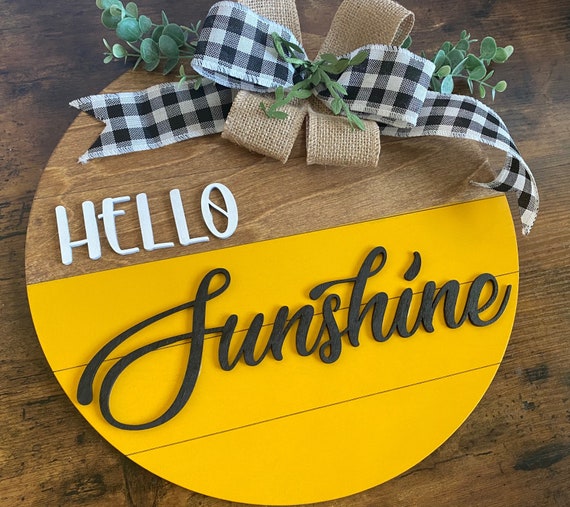 Hello Sunshine Door Sign - Etsy