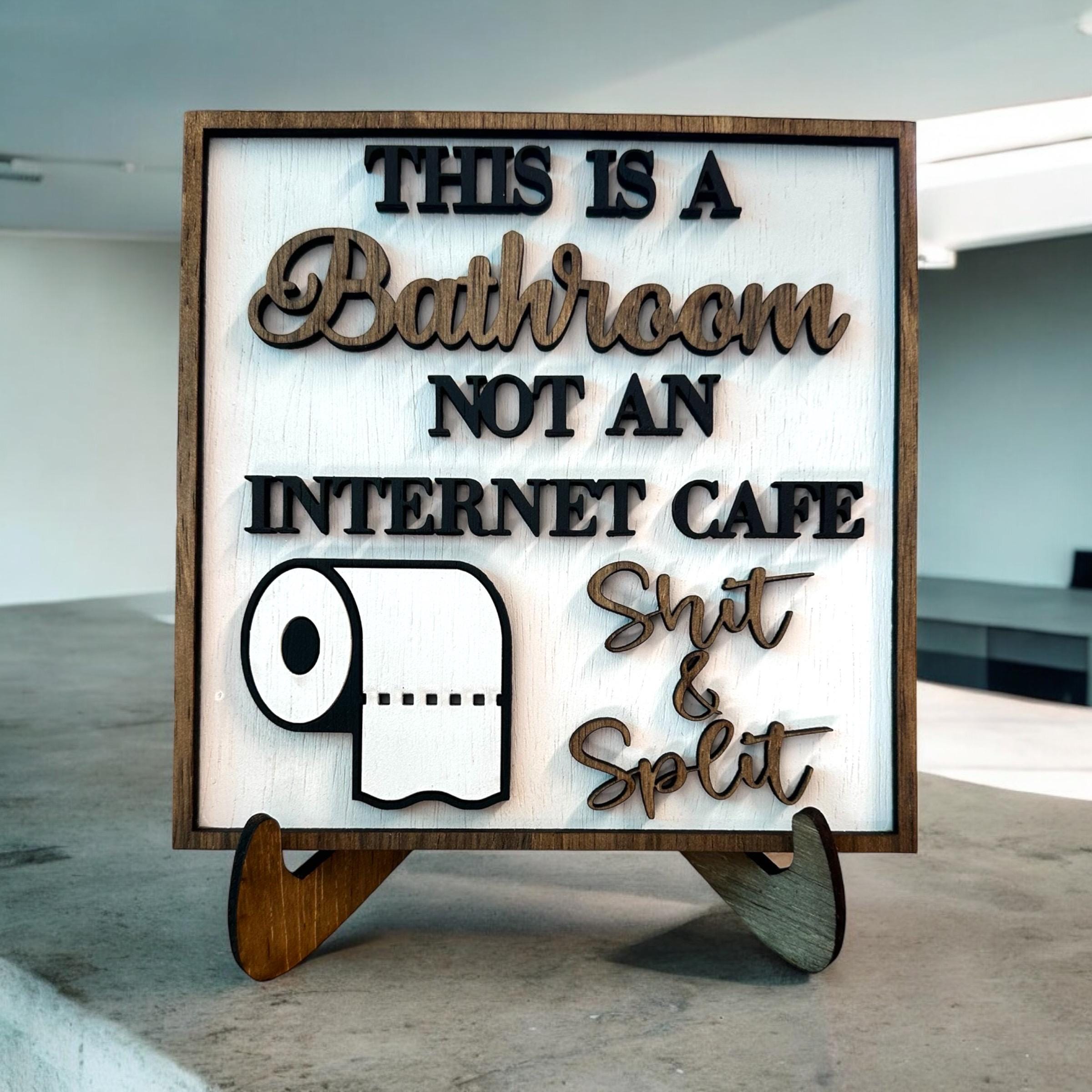 Shit and Split Bathroom Humor Sign - Etsy