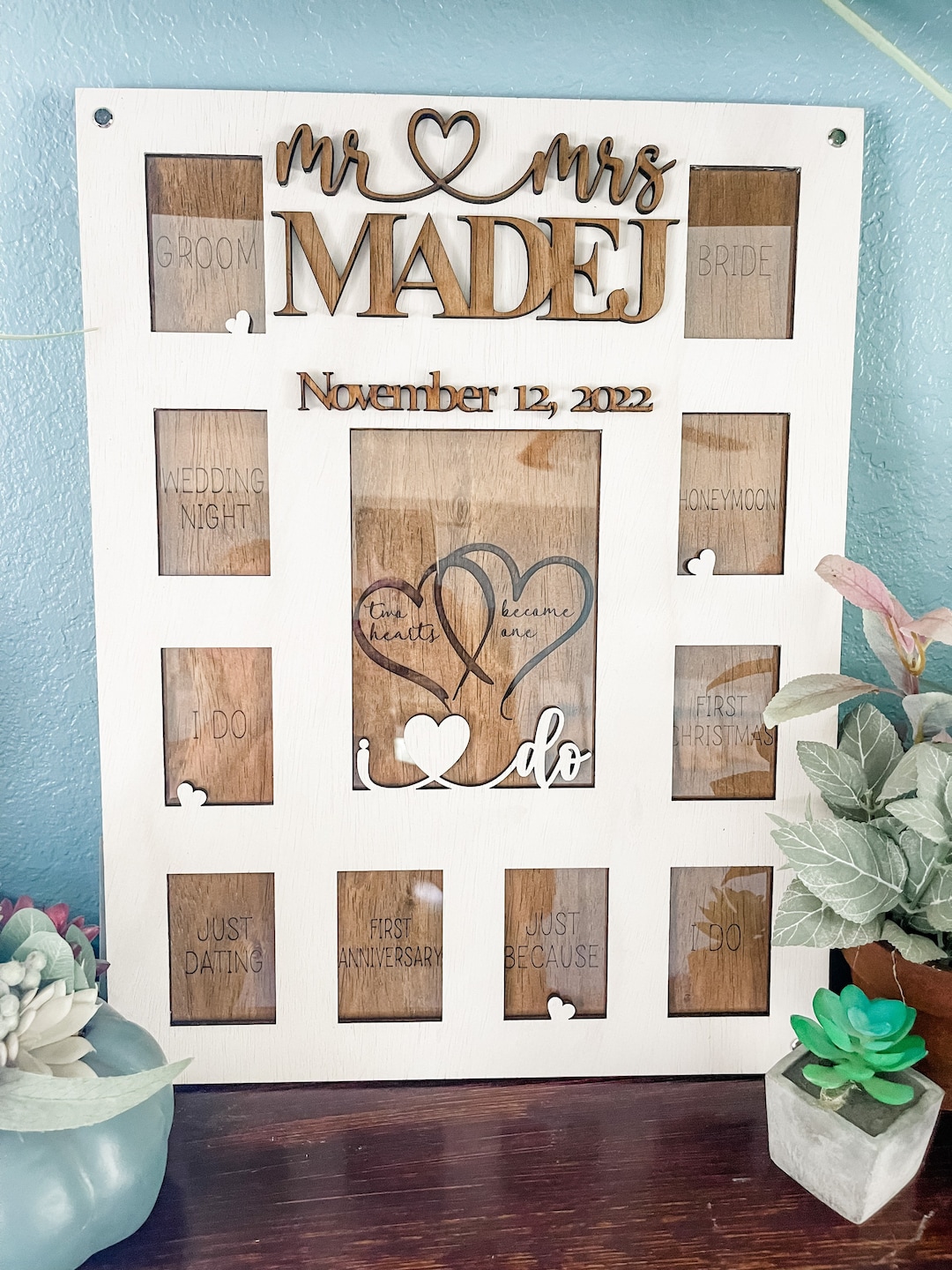 Wedding Marriage Photo Frame Personalized Wall Art - Etsy