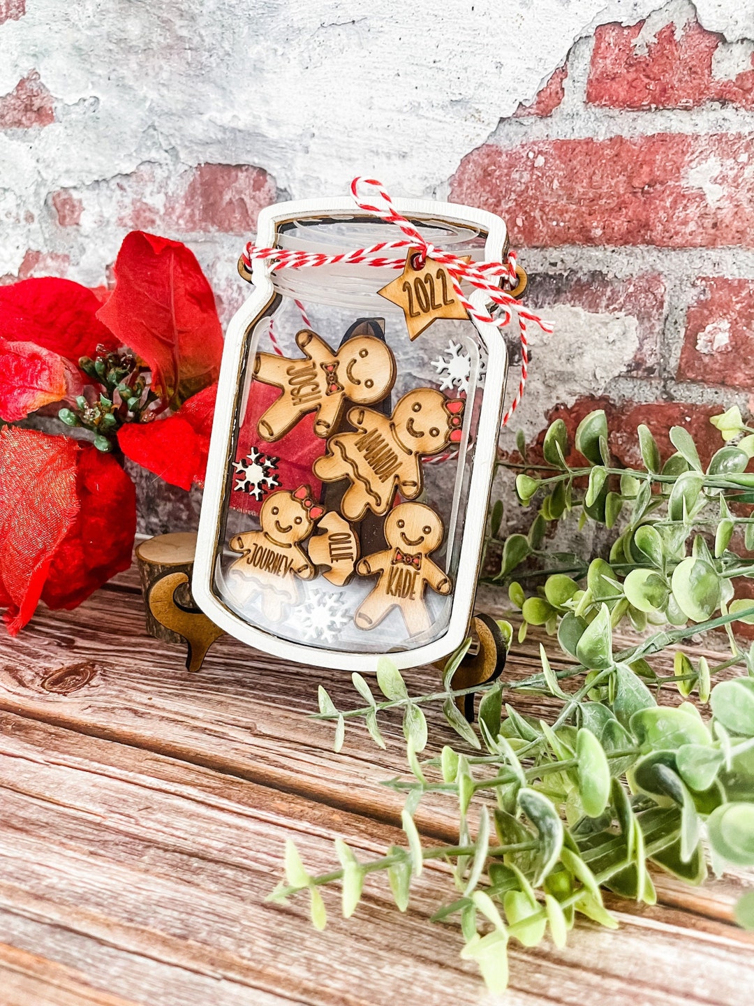 Gingerbread Mason Jar Family Ornament - Etsy