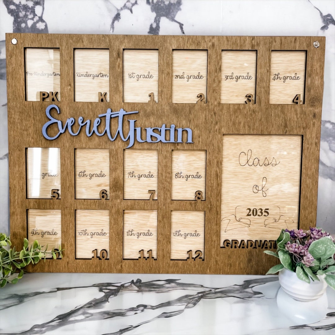 LARGE School Years Photo Picture Frame Prek-12 K-12 Customizable Wall ...