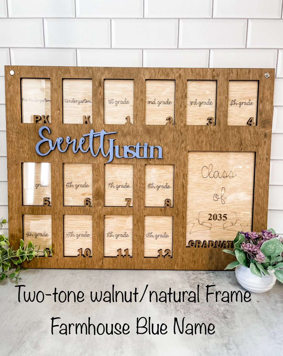 LARGE School Years Photo Picture Frame PK-12 Customizable - Etsy