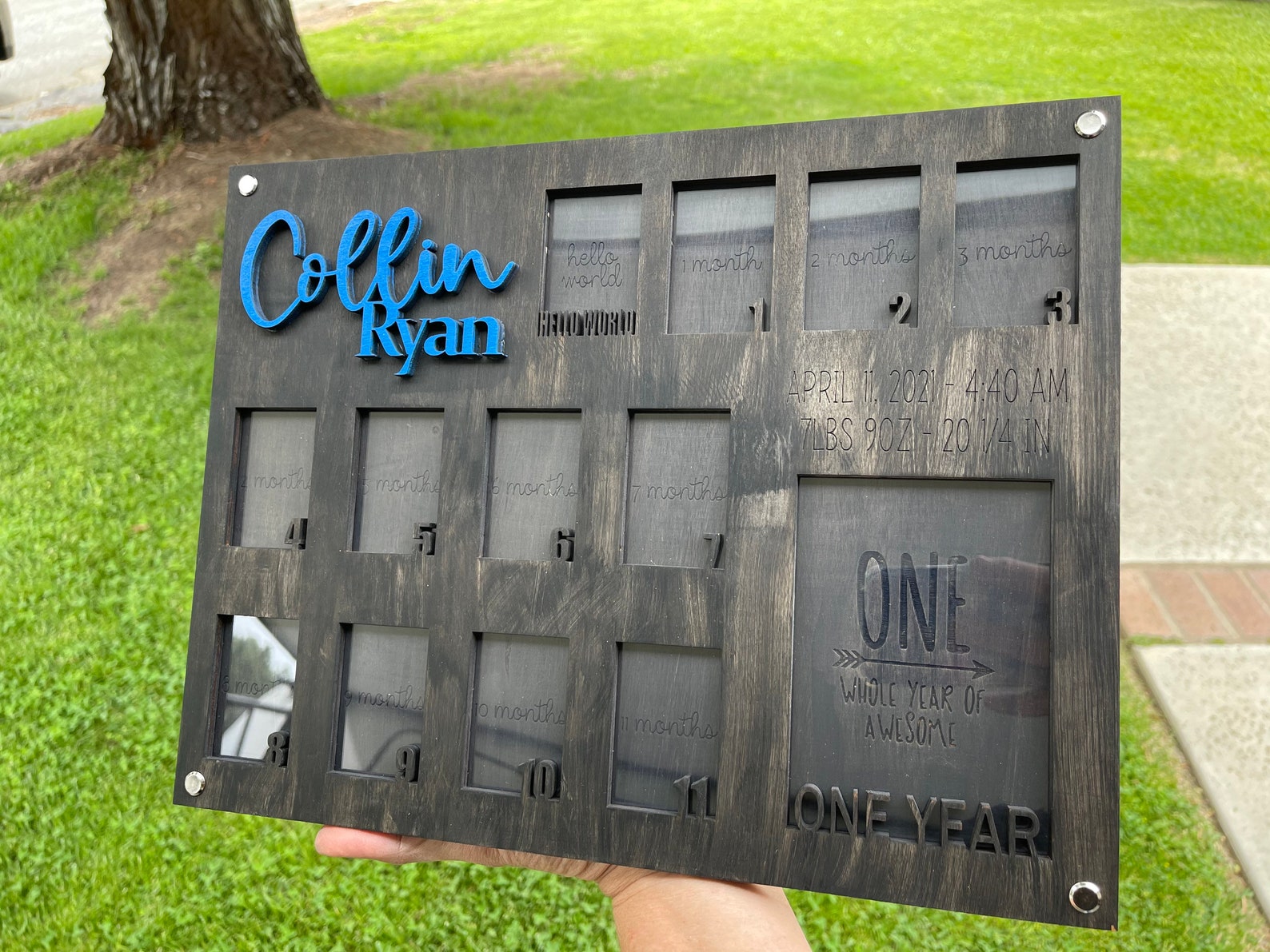 LARGE Baby Birth Through One Year Monthly Photo Picture Frame - Etsy