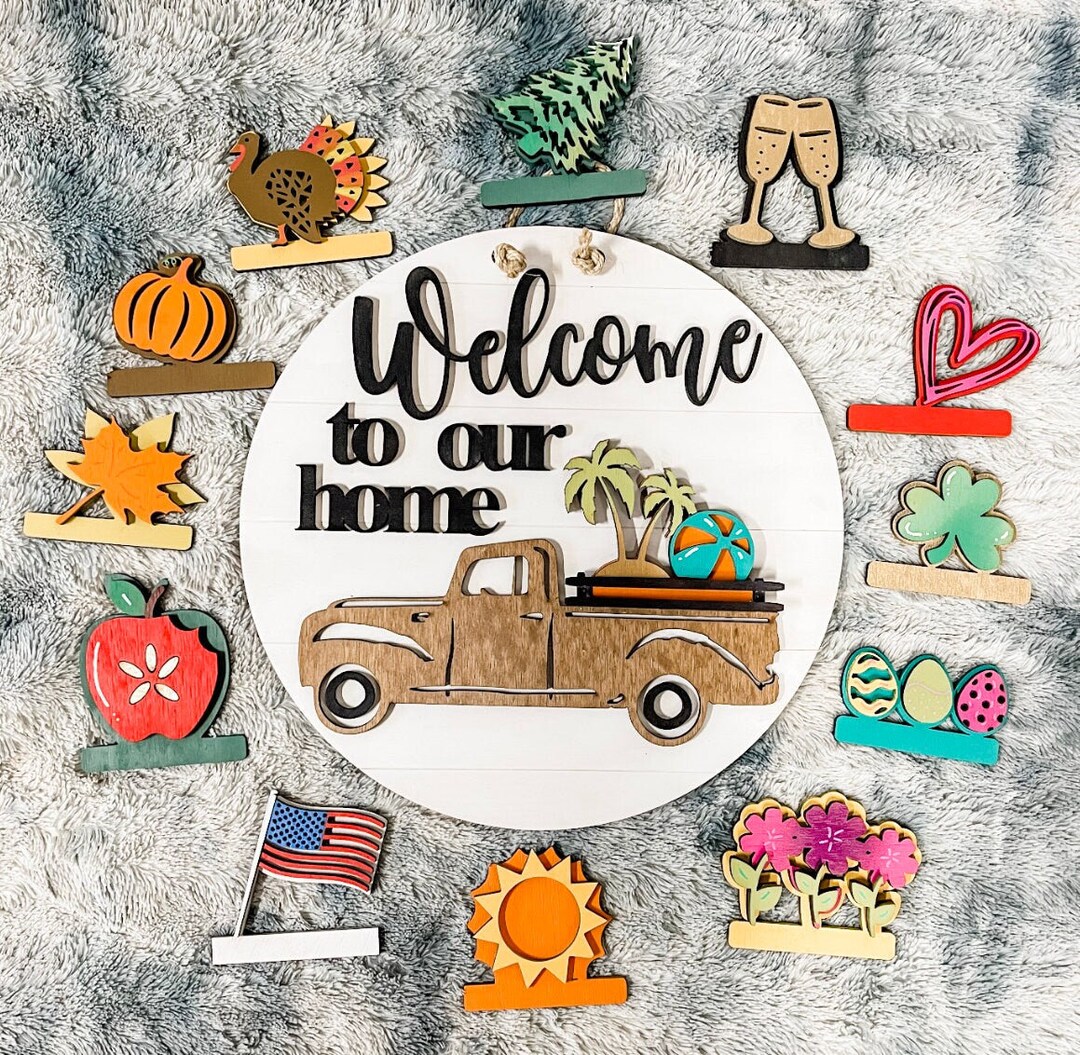 Interchangeable Truck Door Sign With 13 Inserts - Etsy