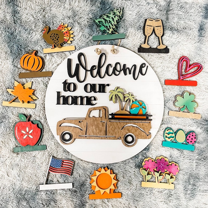 Interchangeable Welcome Sign - Etsy