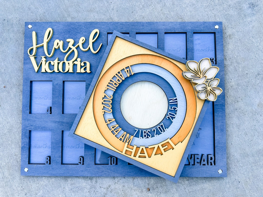 Baby Birth Info Layered Wooden Picture Frame Wall Art - Etsy