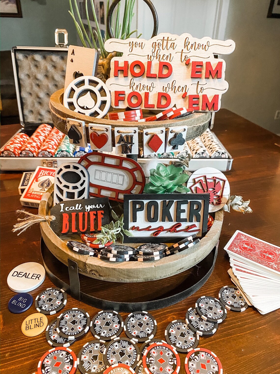 Tier Tray Poker Night Decor Poker Lovers Gift - Etsy