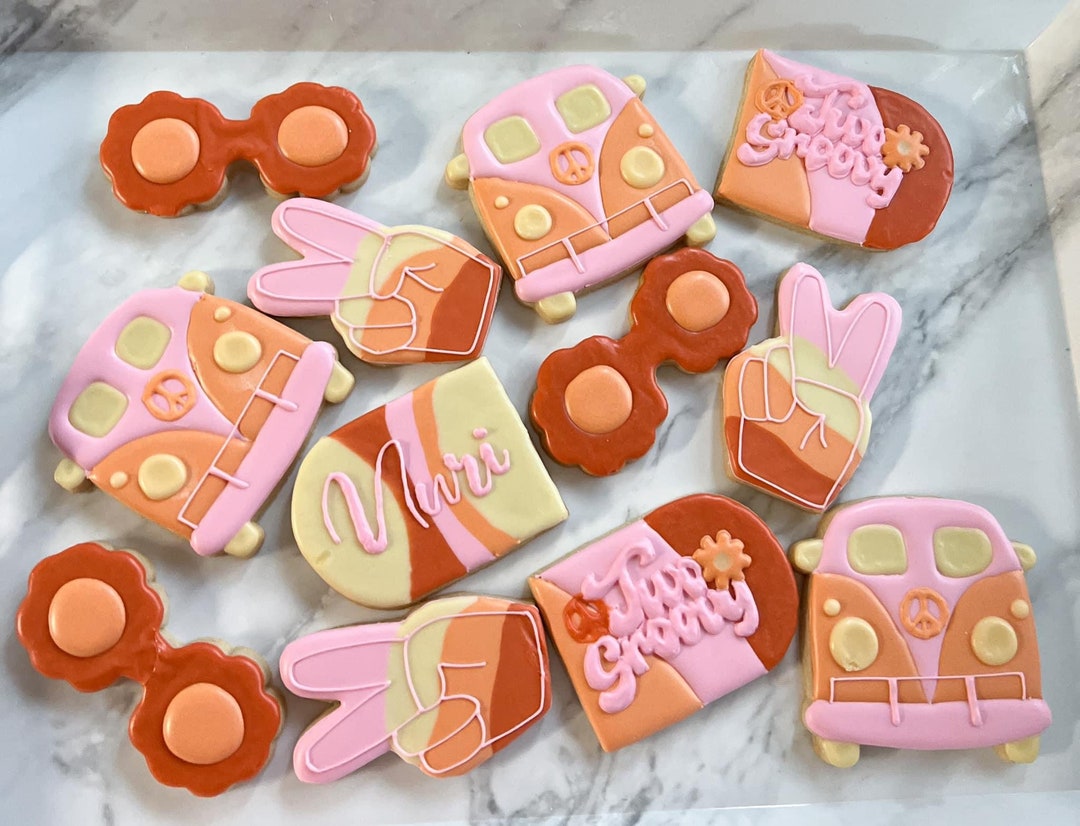Groovy Decorated Cookies - Etsy