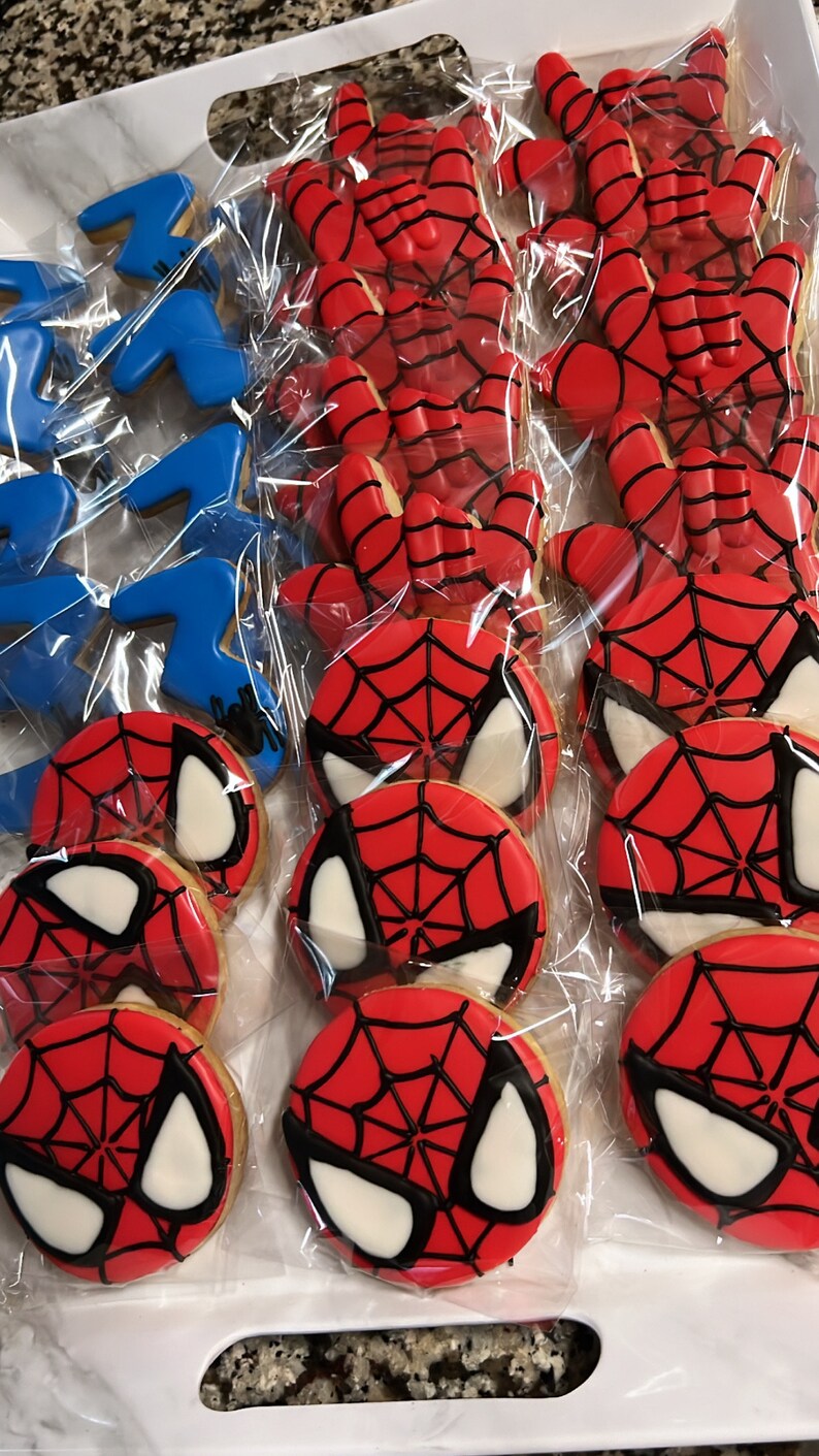 Spider Man Cookies - Etsy