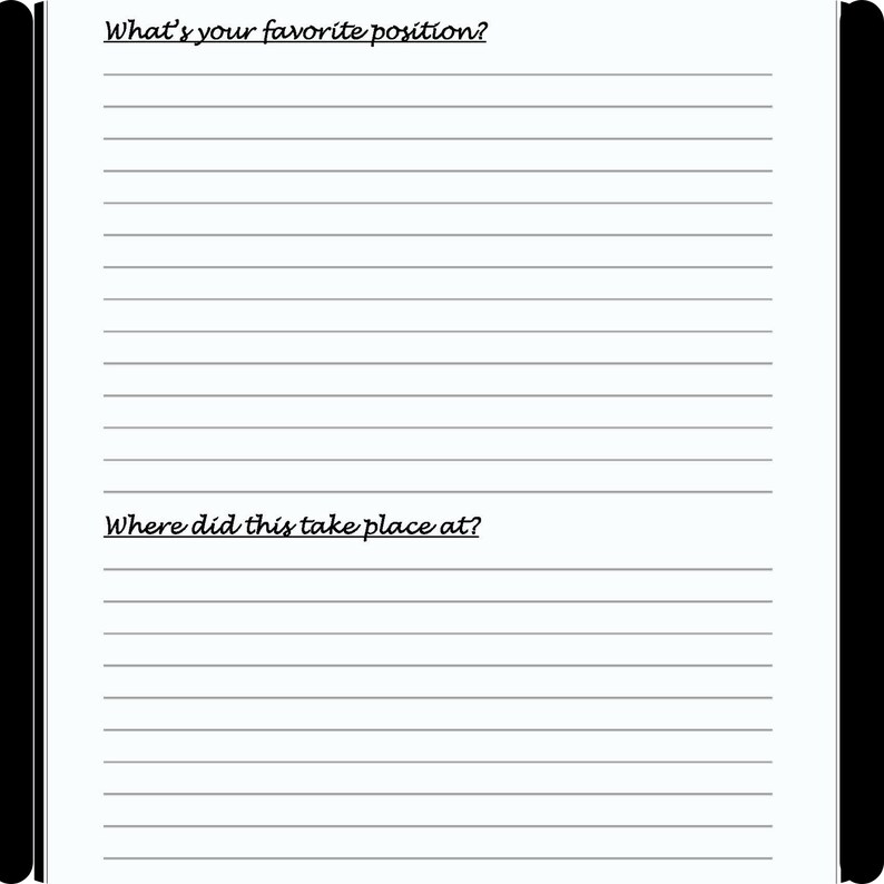 Sex Journal Lined Page Relationship Journal Couples Journal Role
