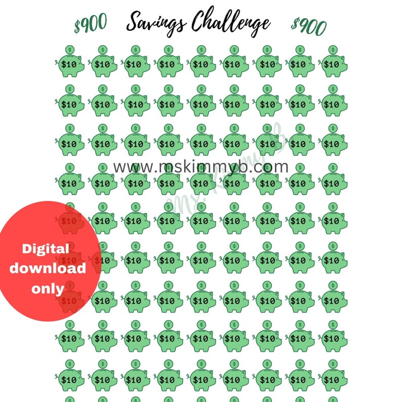 Envelope Savings Challenge, Piggy Savings, Digital Download, PDF, 8.5 X ...