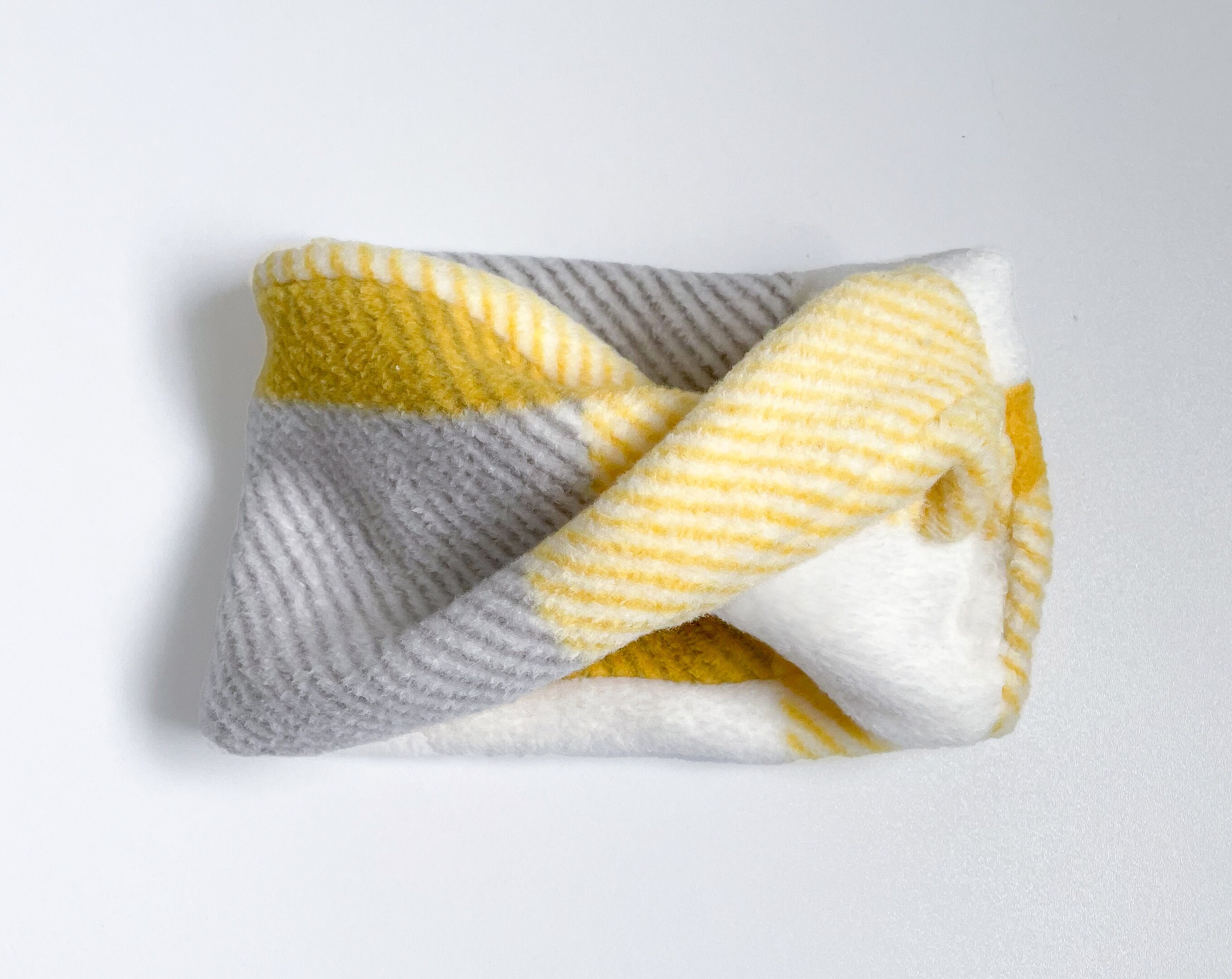 Yellow Buffalo Check Dog Infinity Scarf, Yellow Fleece Dog Infinity ...