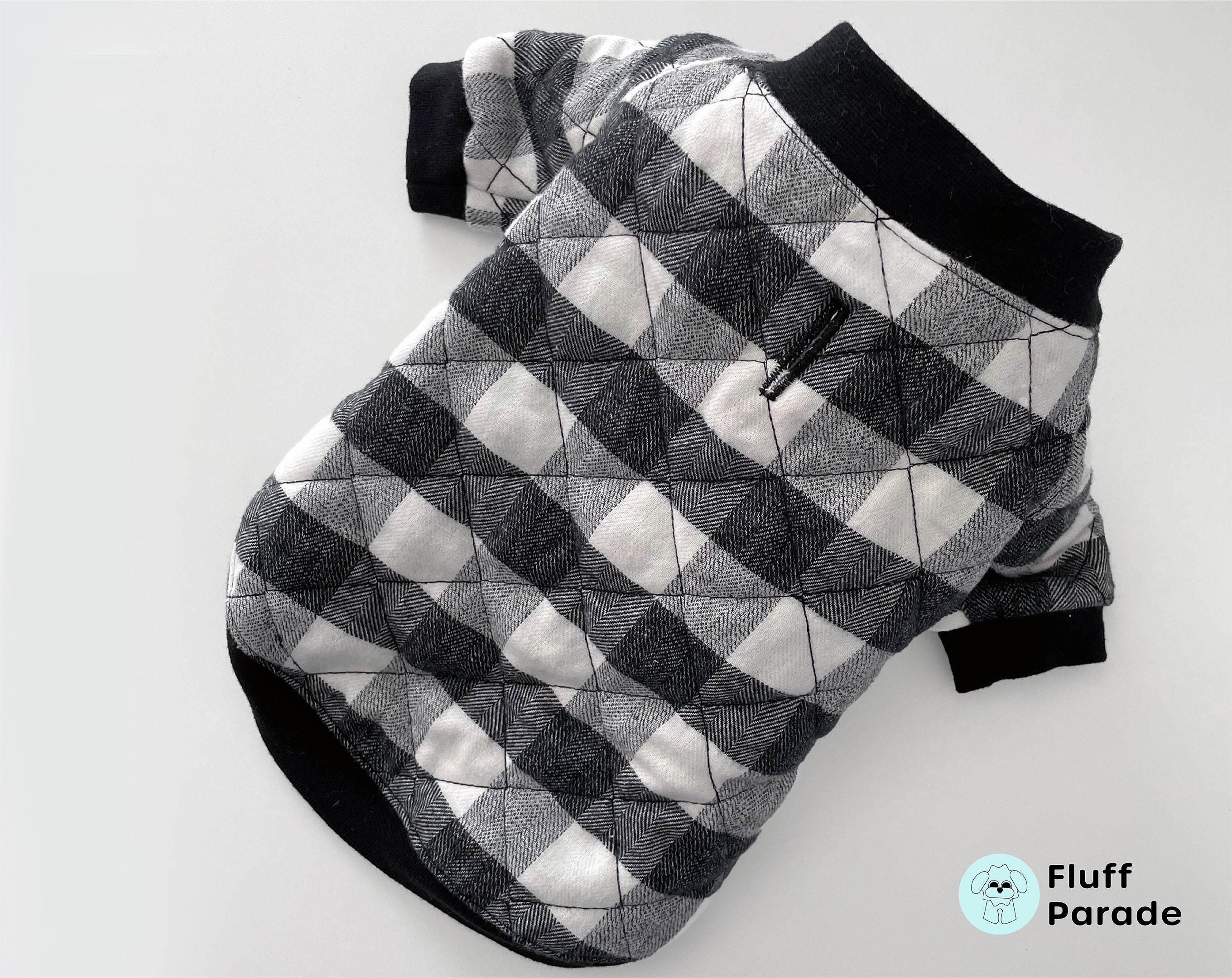 Quilted Dog Bomber Jacket, Quilted Dog Jacket, Checkered Dog Bomber ...