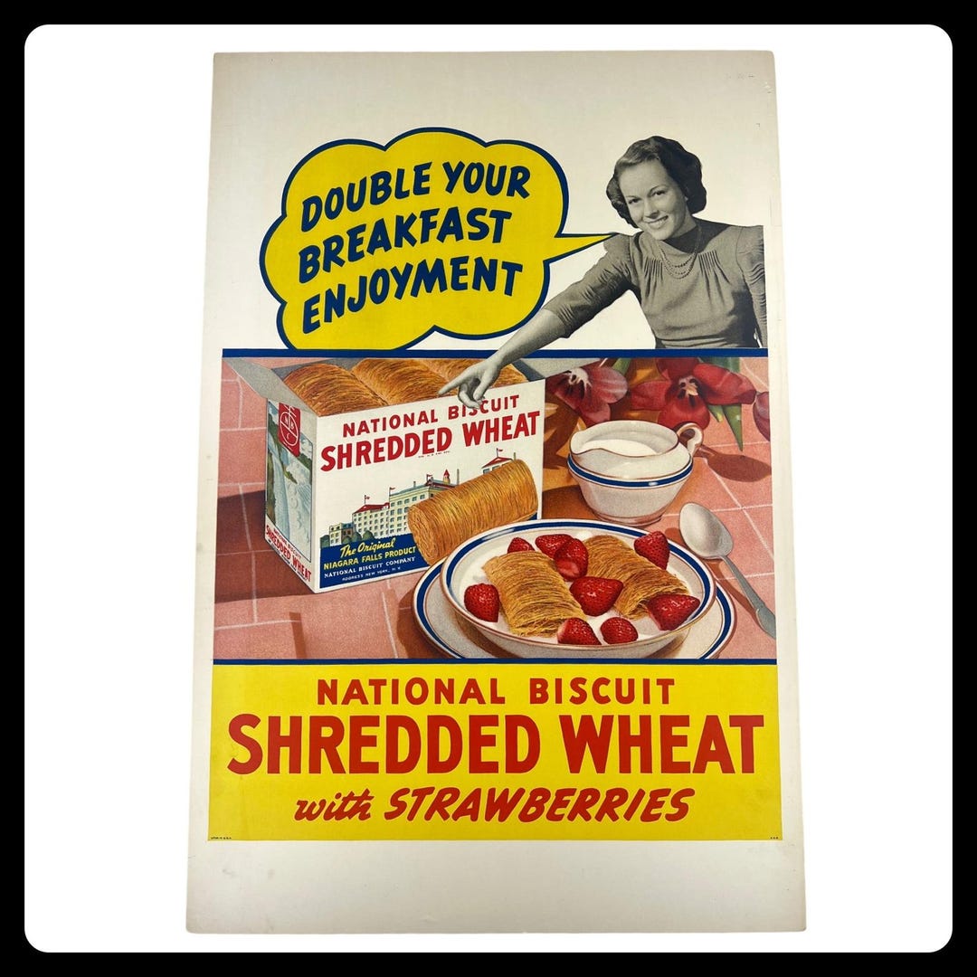 EXTRA LARGE 1940s National Biscuit Vintage Advertising Sign 42 ...
