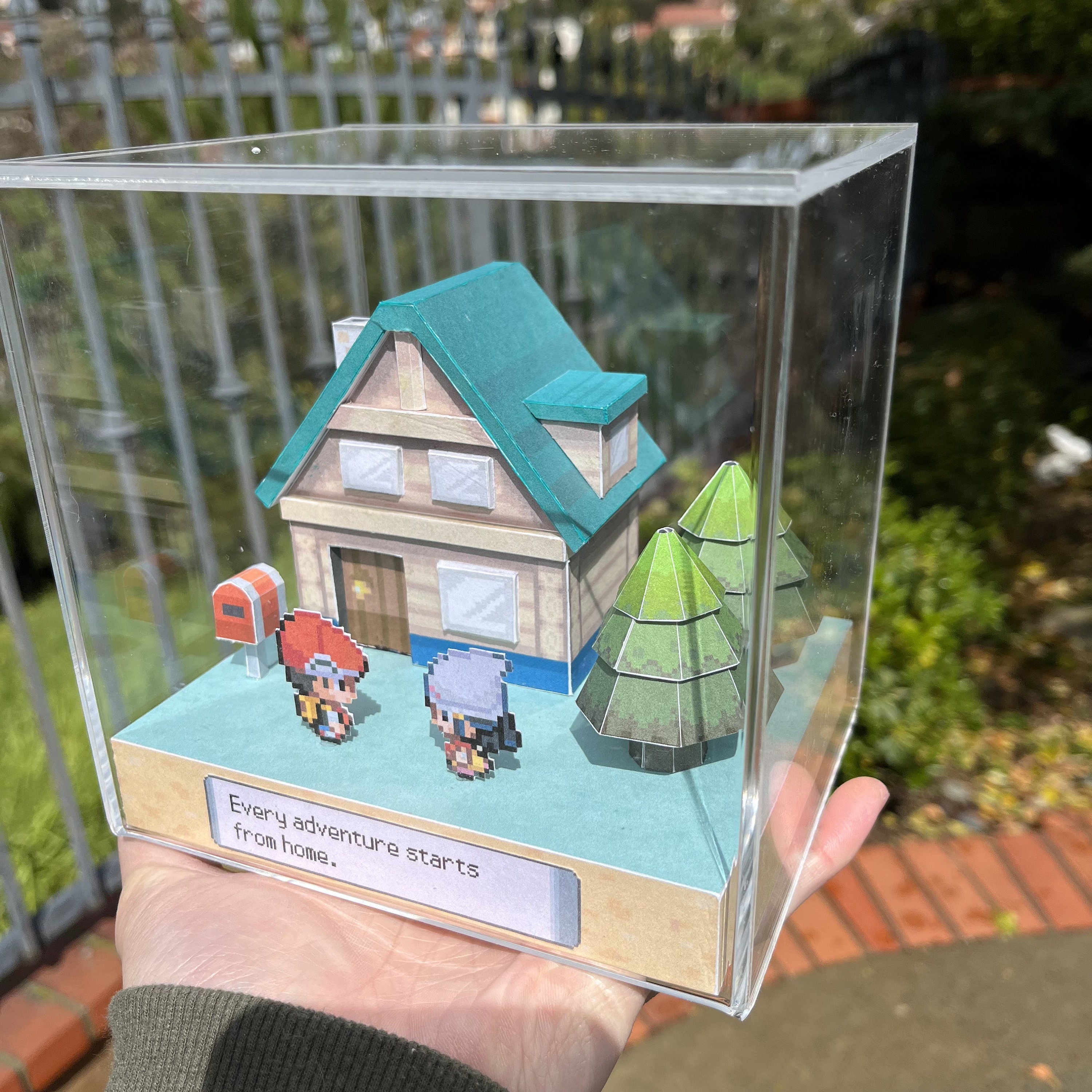 Pokemon 3D Diorama Twinleaf Starter Town Handmade Diorama - Etsy