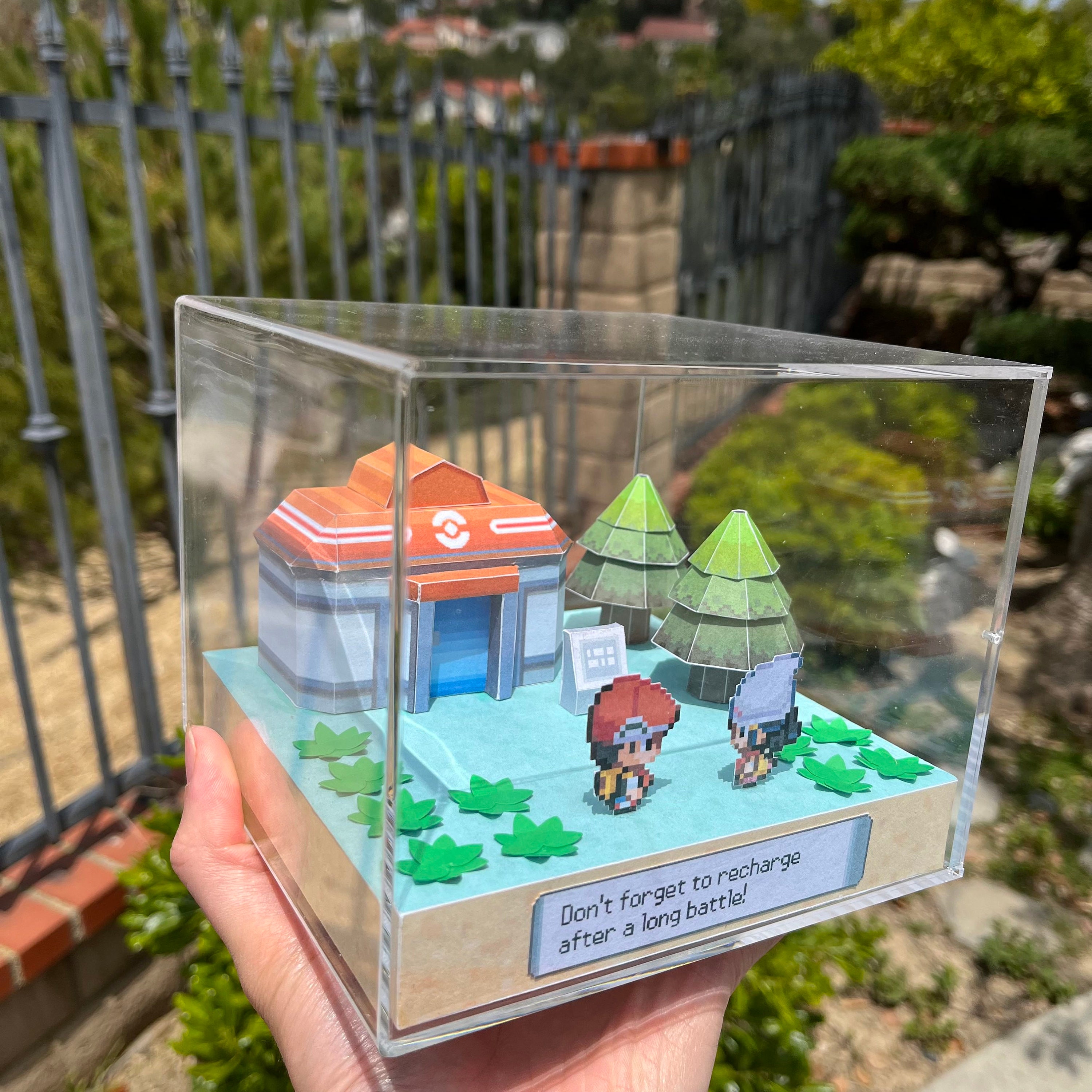 Pokemon 3D Diorama Large - Pokemon Center and Route - Handmade Diorama ...