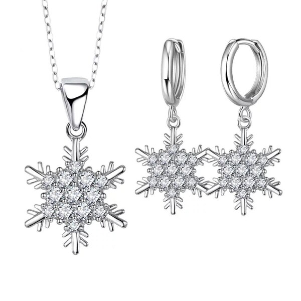 Snowflake Necklace - Etsy UK