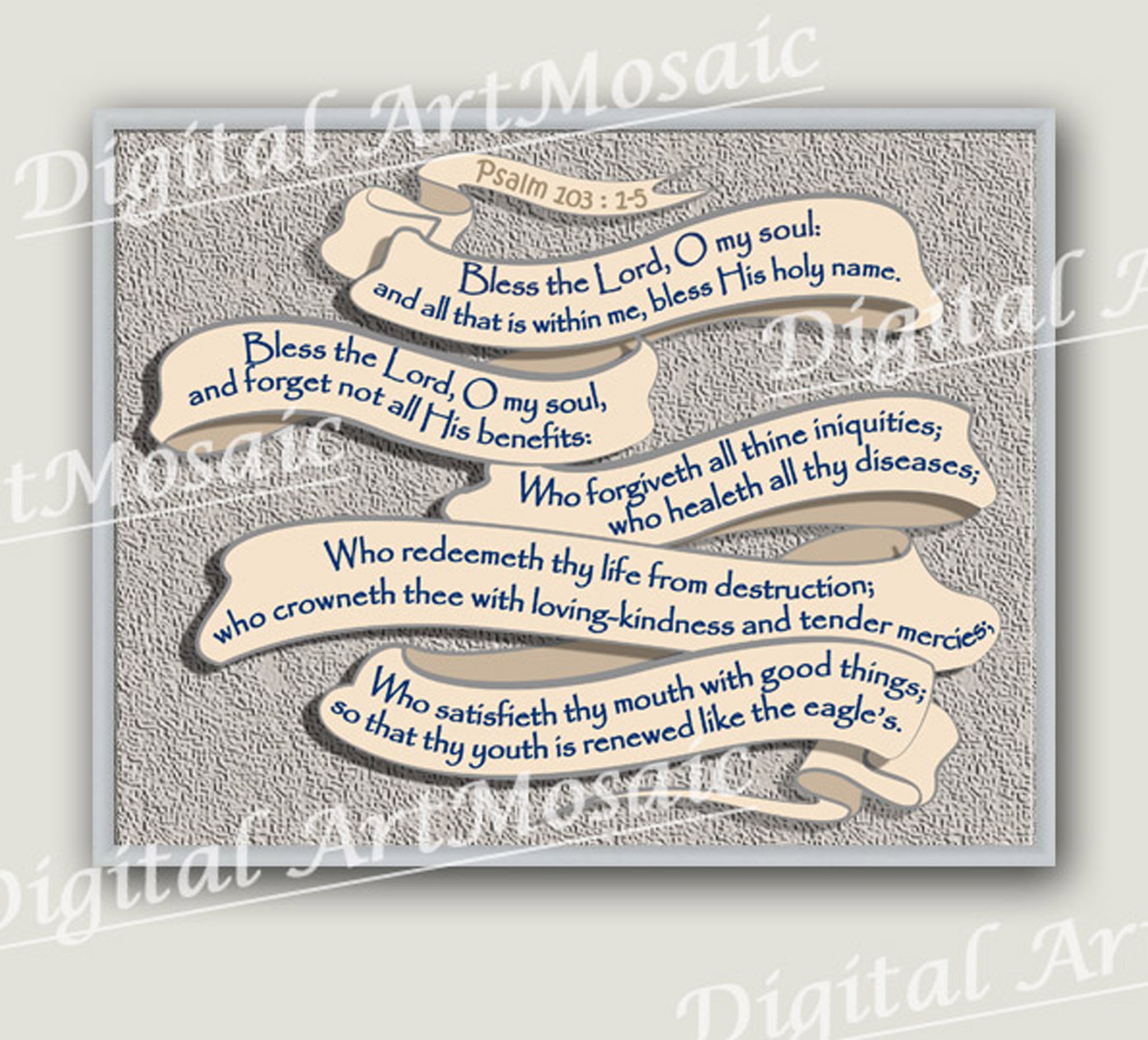 Bible Verse Print, Psalms 103, Digital Art, Scripture, Bible Sign ...