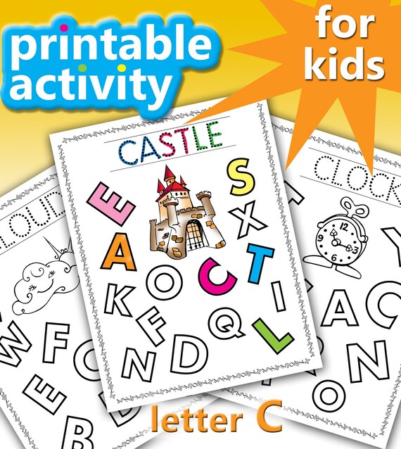 Printable Activity Writing Practice Coloring Pages | Etsy