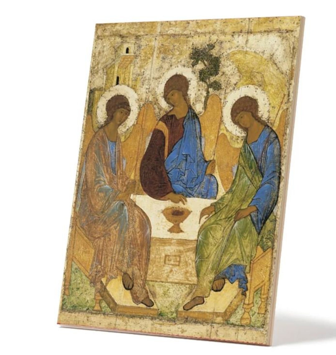 Trinity Icon by Andrej Rublev, Mounted Icon Print - Not a Poster ( 25cm ...