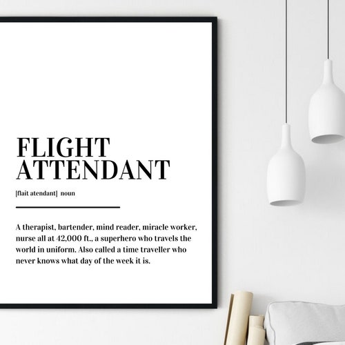 Flight Attendant Definition Print Poster - Etsy