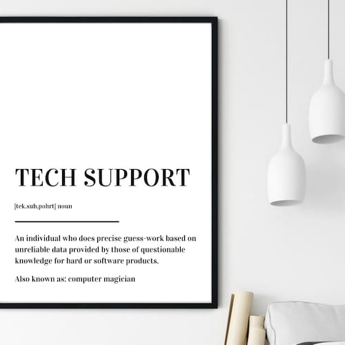 Tech Support Definition Print Poster - Etsy