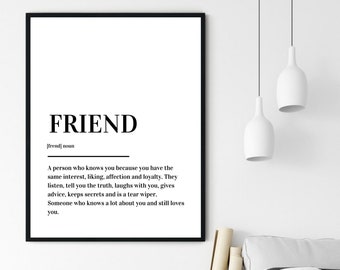 Friend Definition Print Version 2 - Etsy