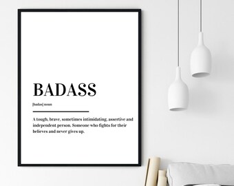 Badass Definition Print Poster - Etsy