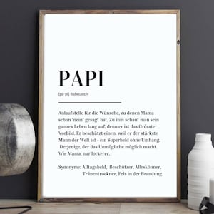 Papi Papa Vati Vater Definition Print Poster, DE - Version 3 - Etsy