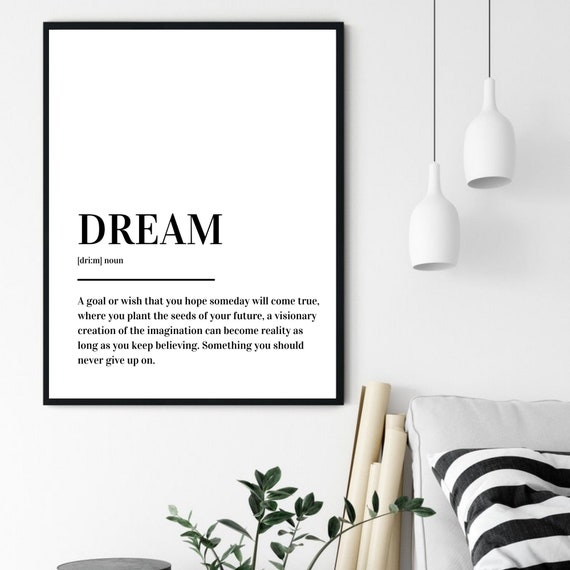 Dream Definition Print Poster Version 1 - Etsy
