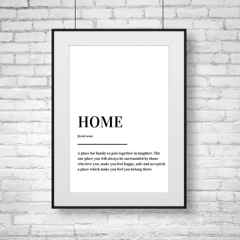 Póster de impresión de definición de hogar - Etsy México
