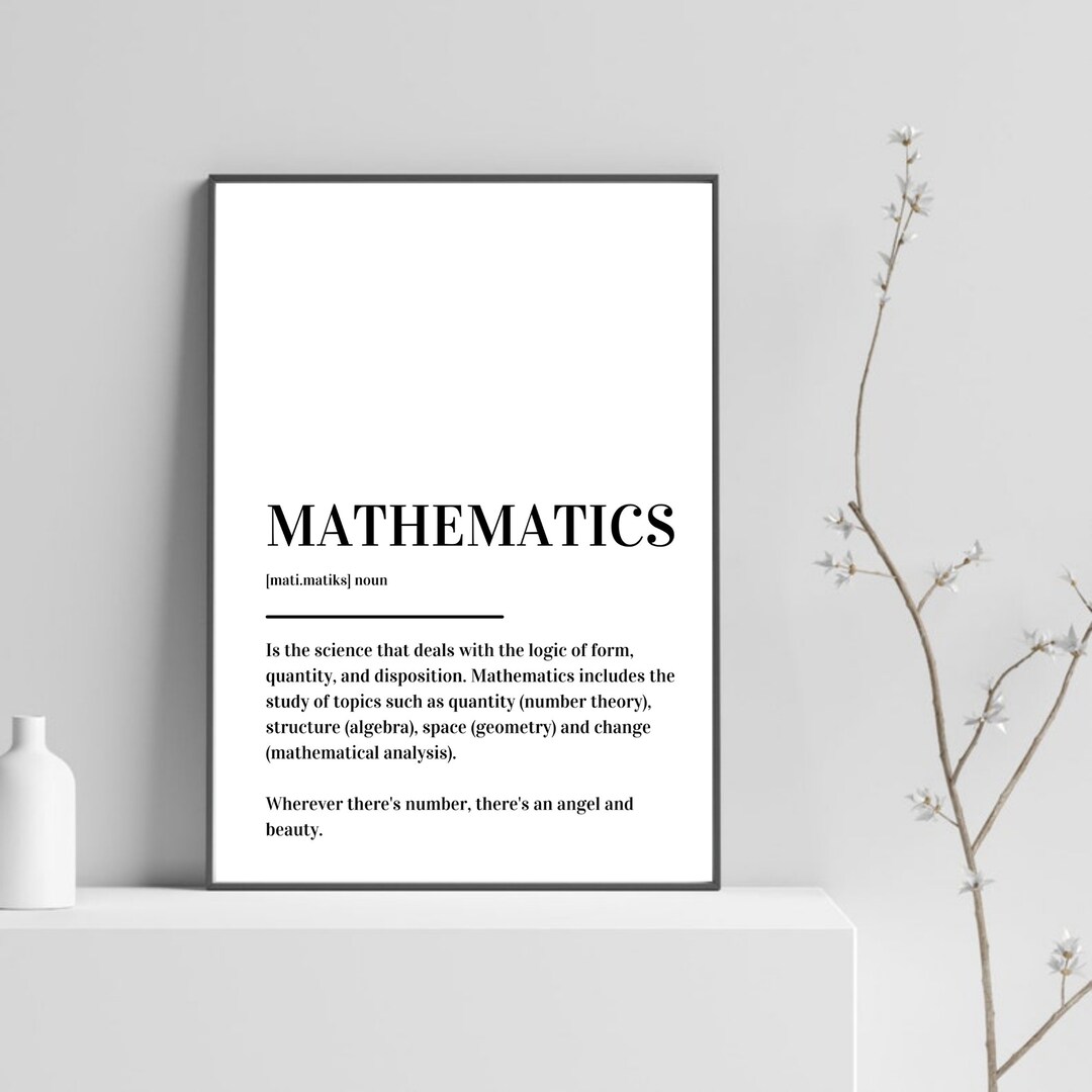 Mathematics Definition Print Poster - Etsy