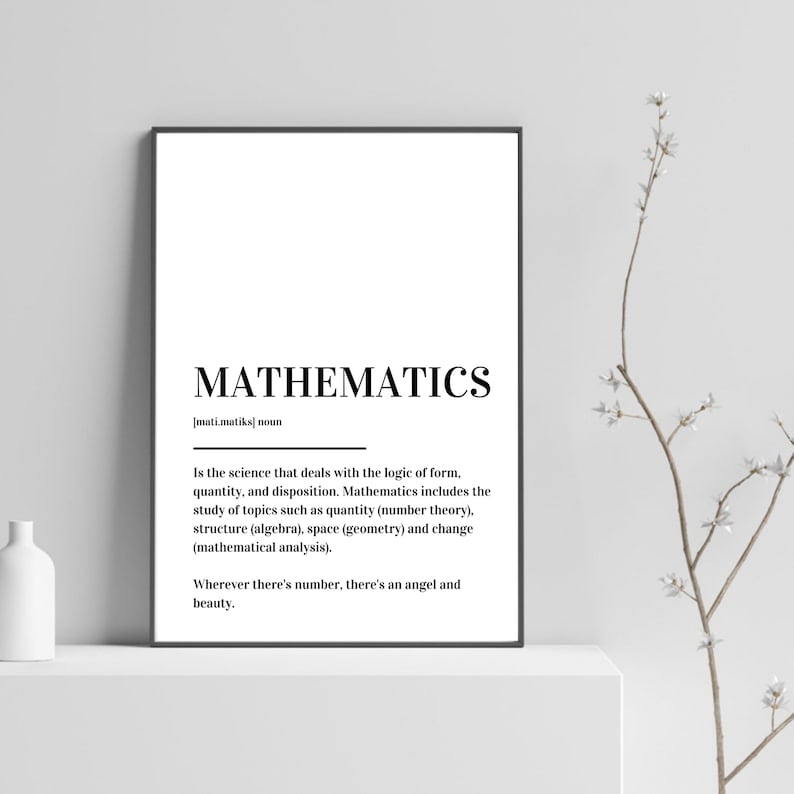 Mathematics Definition Print Poster - Etsy
