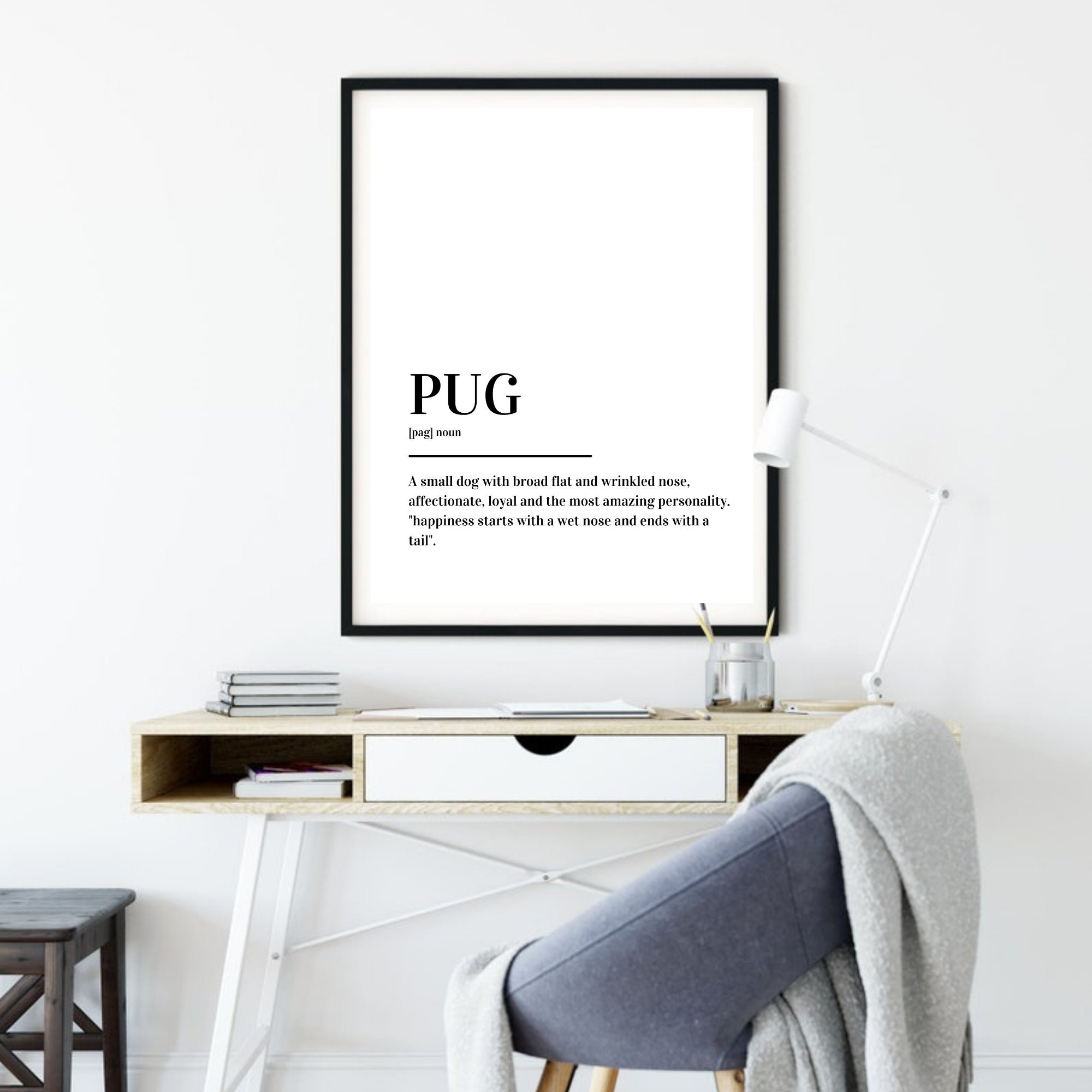 Pug Definition Print Poster - Etsy