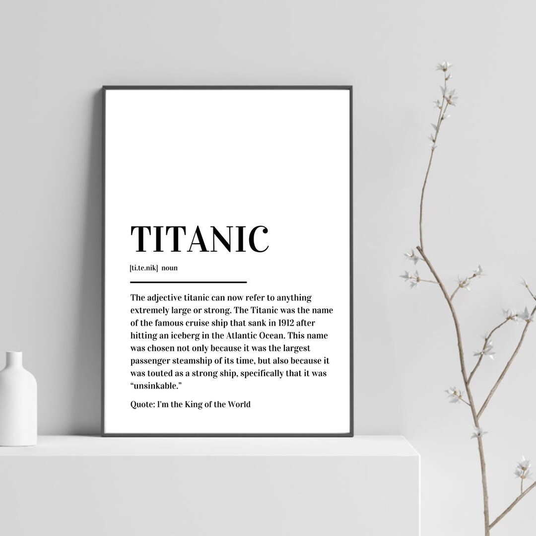Titanic Definition Print Poster - Etsy