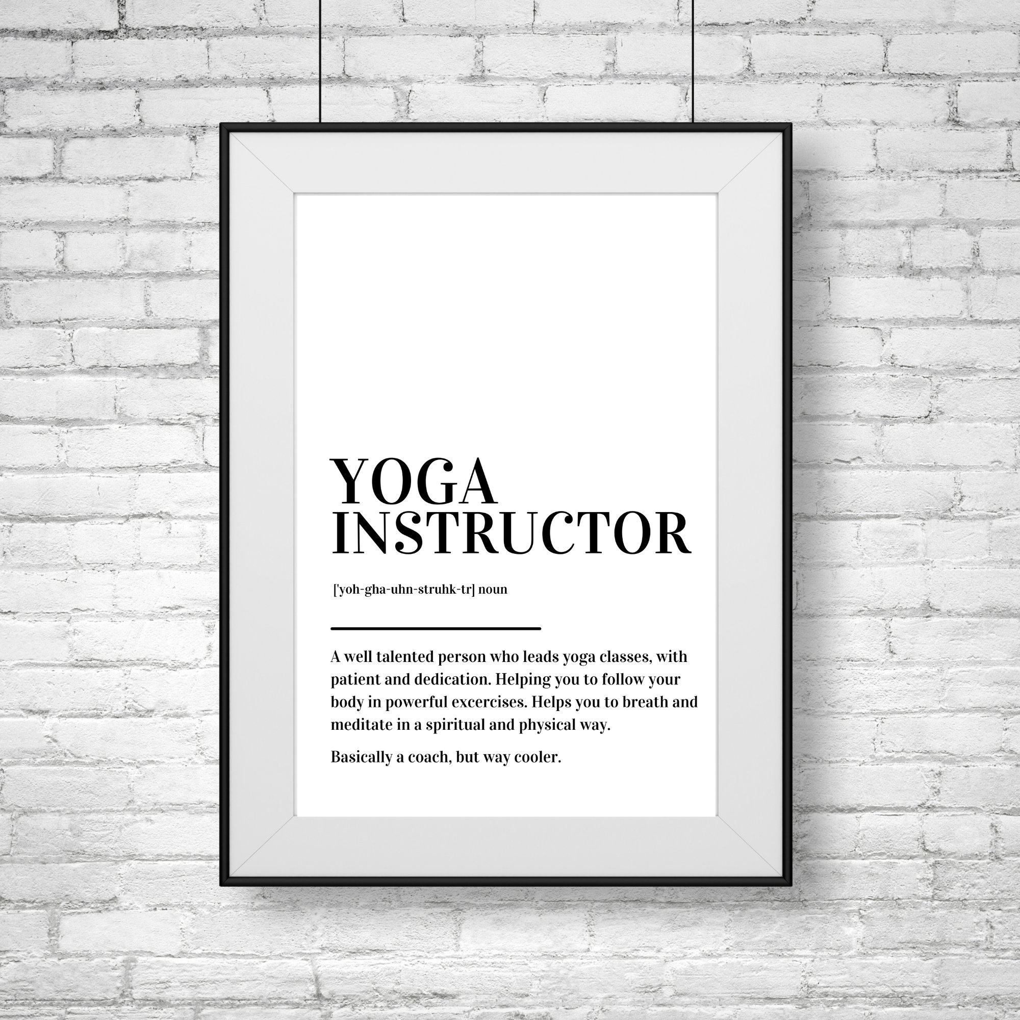 Yoga Instructor Definition Print Poster - Etsy