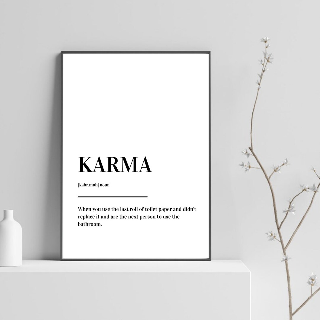 Karma Definition Print Poster - Version 1 - Etsy