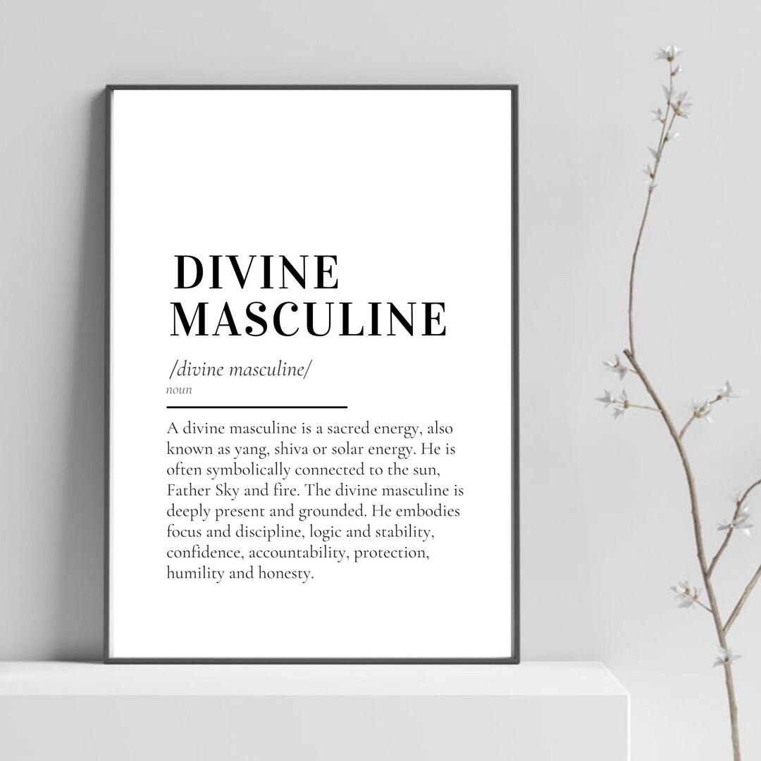 Divine Masculine Definition Print | Spiritual Wall Art | Sacred Energy ...