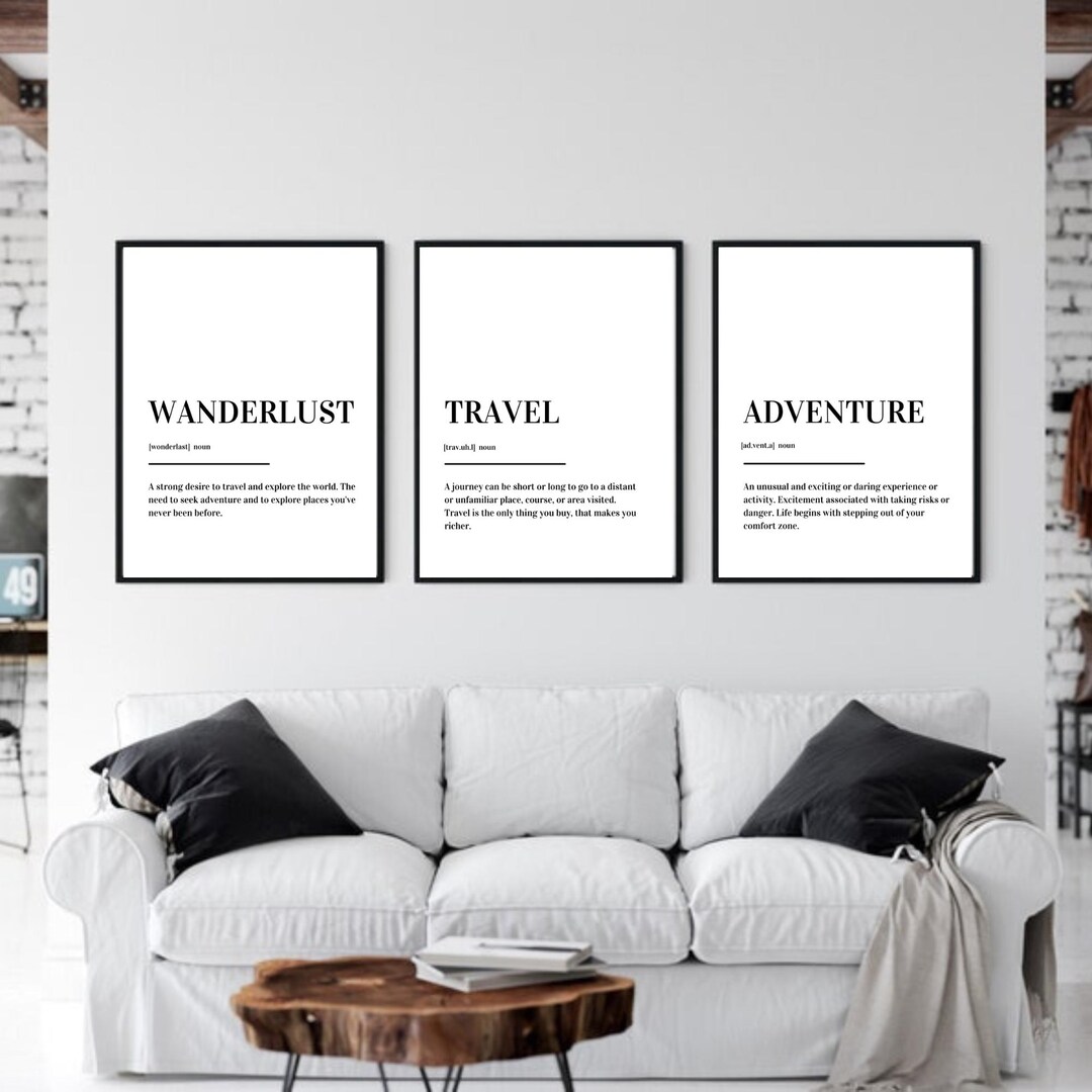 Wanderlust Travel Adventure Decor, Travel Set of 3 Definition Prints ...