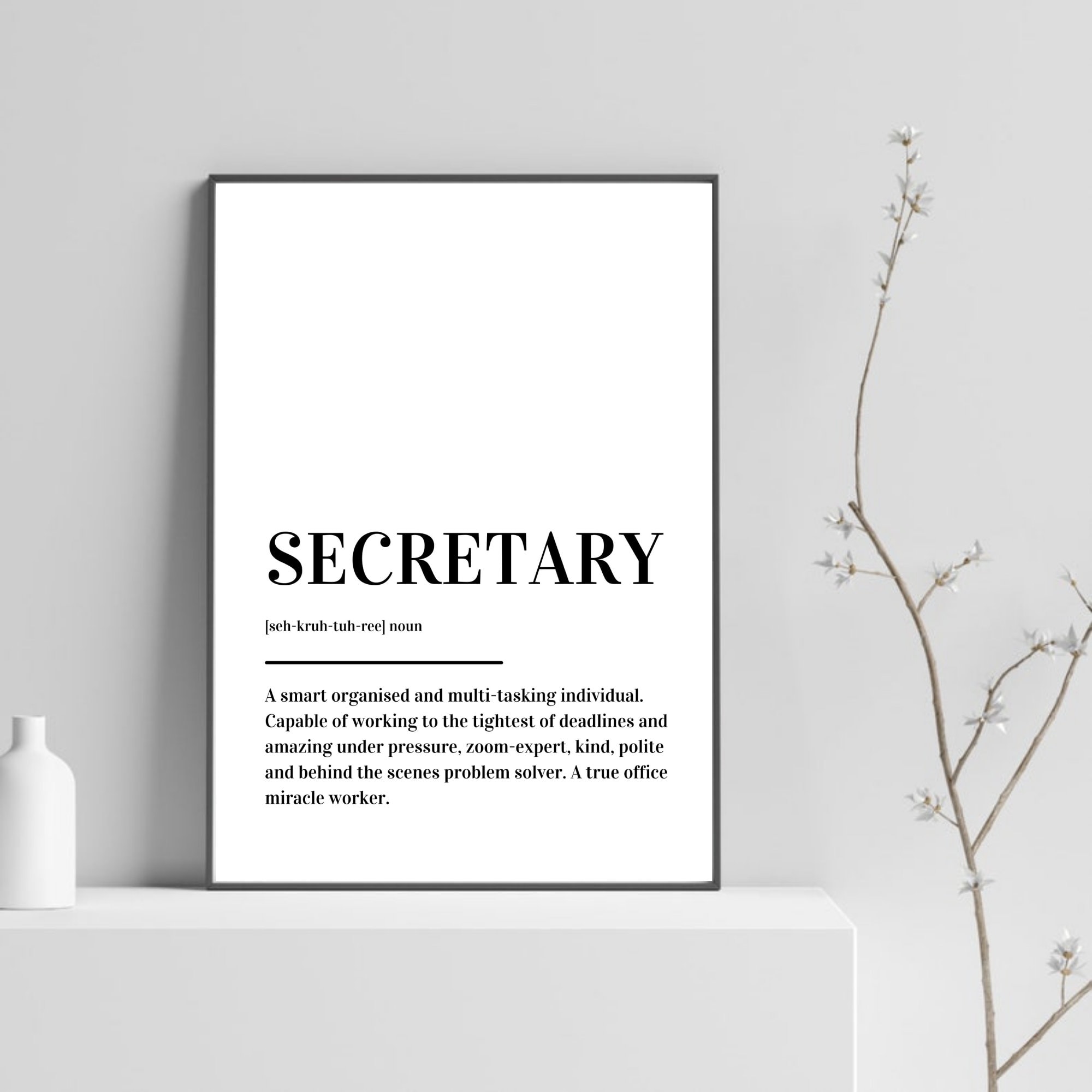 Secretary Definition Print Poster - Etsy