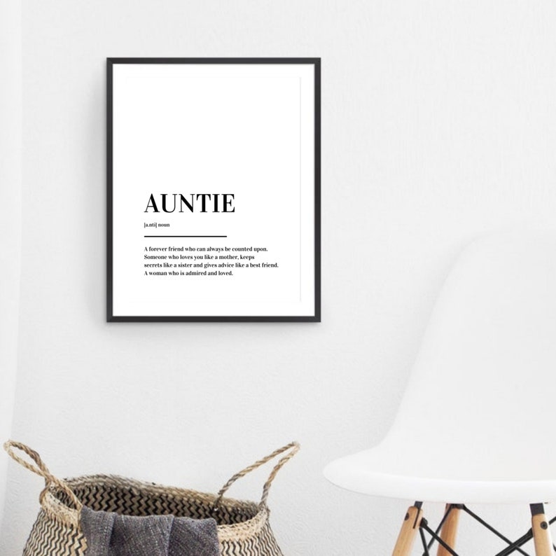 Auntie Definition Print Poster - Etsy
