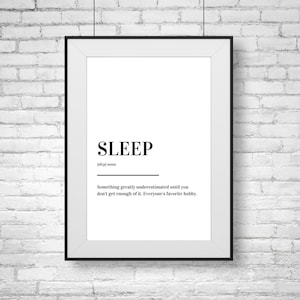 Sleep Definition Print Poster - Etsy