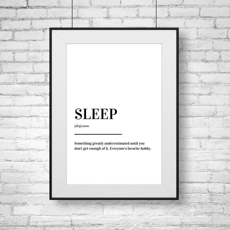 Sleep Definition Print Poster - Etsy