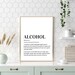 Alcohol Definition Print Poster - Etsy