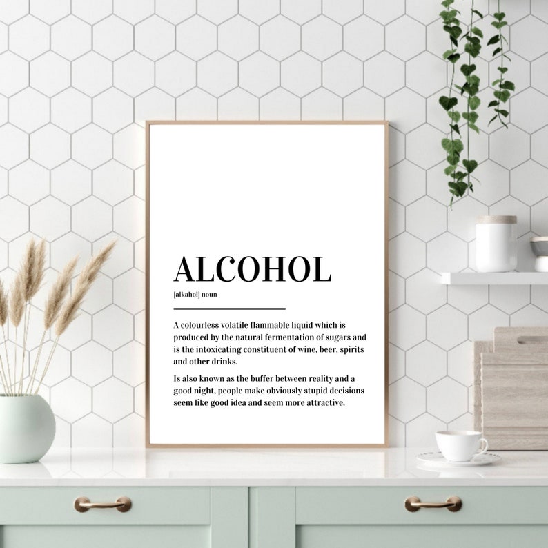 Alcohol Definition Print Poster - Etsy