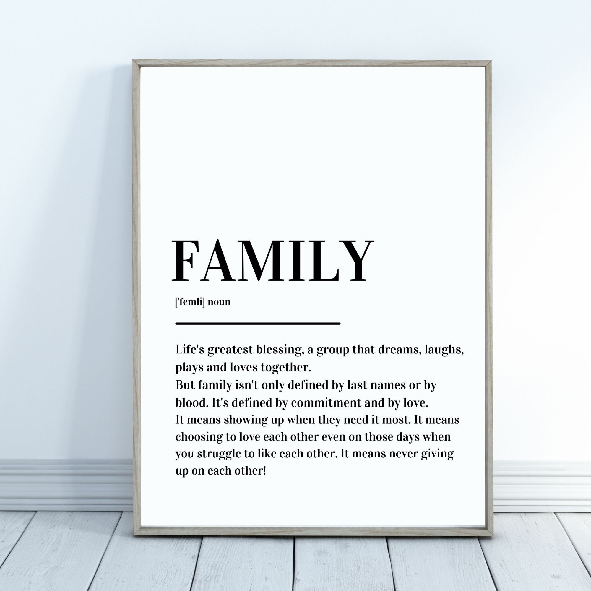 Family Definition Print Poster - Etsy