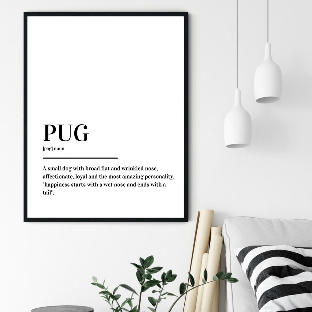 Pug Definition Print Poster - Etsy