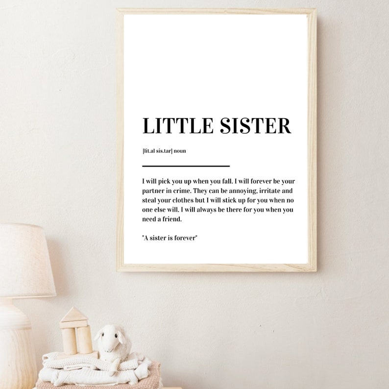 Little Sister Definition Print Poster - Etsy
